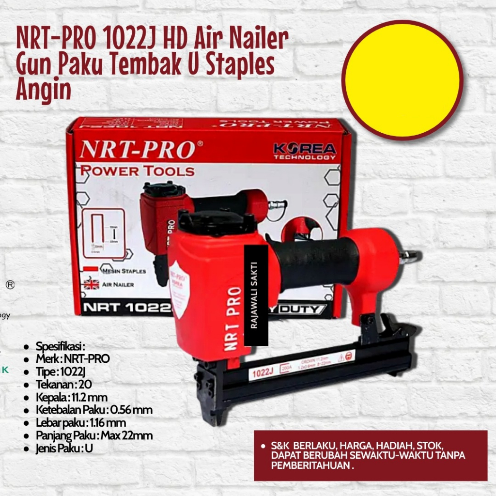 Jual AIR NAILER GUN PAKU TEMBAK U STAPLES ANGIN NRT-PRO 1022 J | Shopee Indonesia