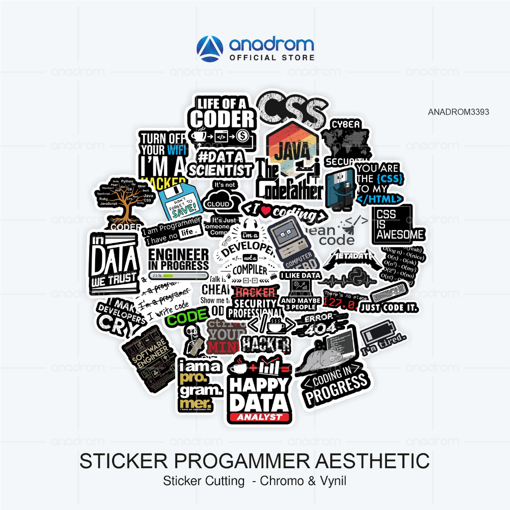 Jual Sticker Progammer Aesthetic | Sticker Coding Aesthetic | Anadrom 3393 | Shopee Indonesia