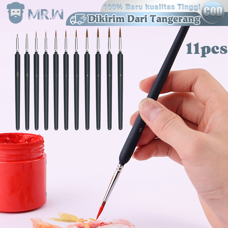 Jual Kuas Lukis Liner 11pcs Kuas Lukis Cat Air/Minyak Paint Brush Set ...