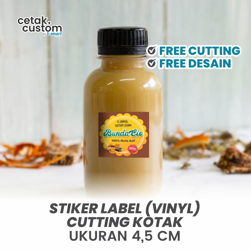 Jual STIKER LABEL MAKANAN (VINYL)+CUTTING KOTAK UKURAN 4,5x4,5 CM ...
