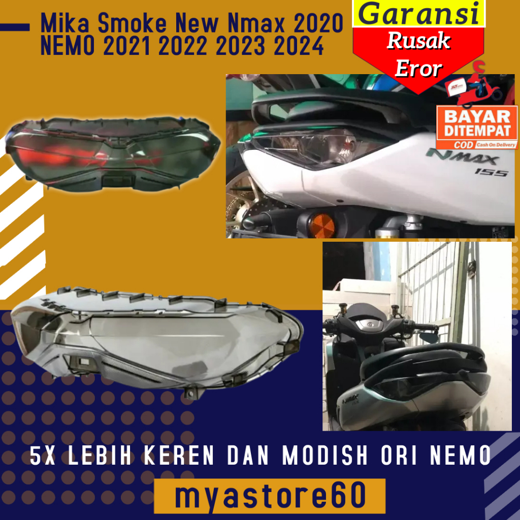 Jual Mika Smoke New Nmax 2020 2021 2022 2023 2024 NEMO / Kaca Lampu ...