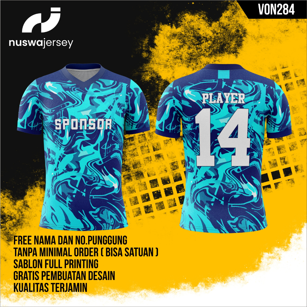 Jual Kaos Jersey Atasan Bola Volly Bahan Dryfit Milano Full Printing ...