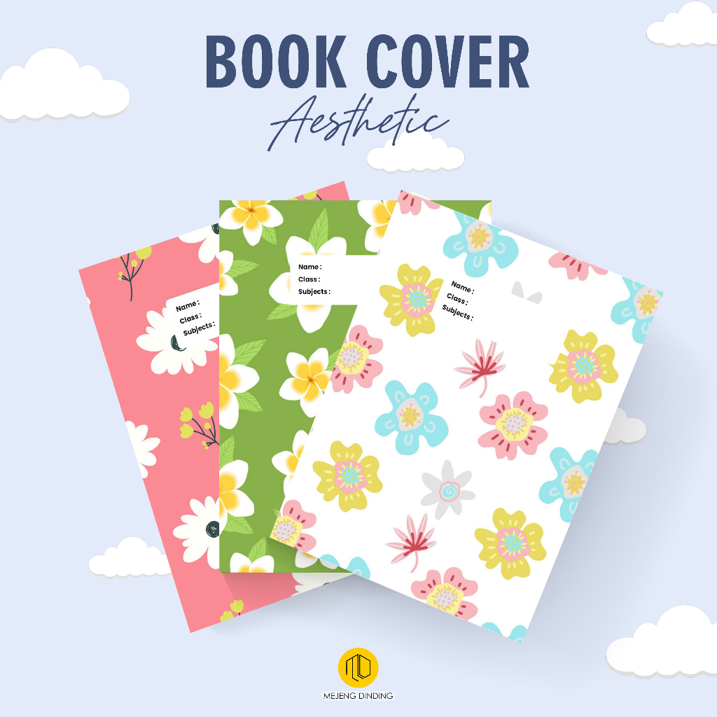 Jual SAMPUL BUKU AESTHETIC ISI 10 PCS / SAMPUL BUKU MOTIF BUNGA FLORAL ...