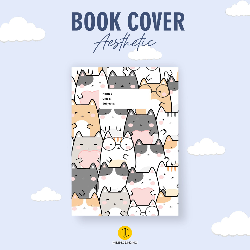 Jual SAMPUL BUKU AESTHETIC ISI 10 PCS / SAMPUL BUKU MOTIF KUCING CAT ...