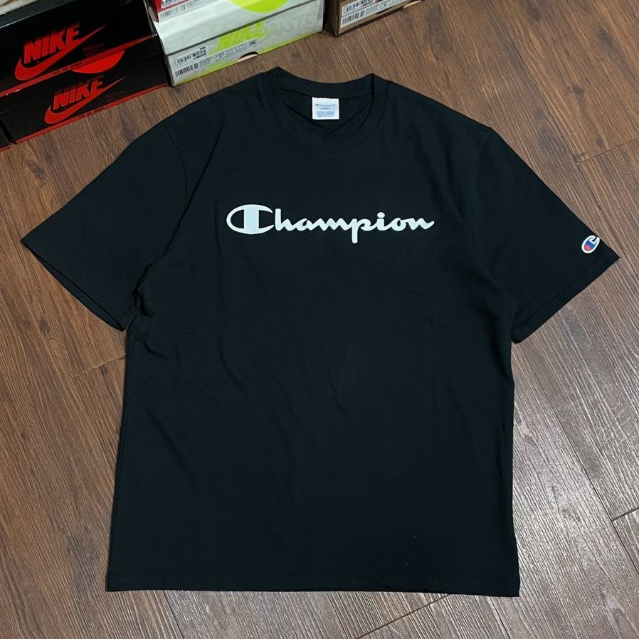 Jual Champion Japan Domestic Market Big Script Logo Tee - Black ...
