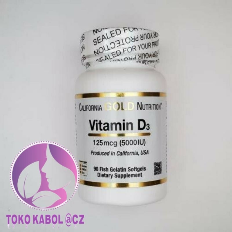 Jual Paling Laris Vitamin D3 Vit D-3 5000IU 90 Softgels California Gold ...