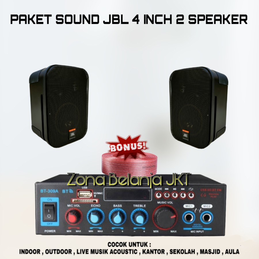 Jual PAKET SOUND SYSTEM CAFE AULA KANTORAN SPEAKER JBL CONTROL 4 INCH 2 ...