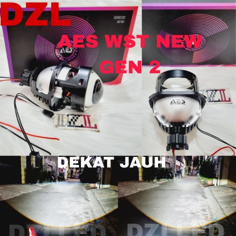 Jual lampu utama led projie biled aes wst new gen 2 2.5 inch blue lens ...