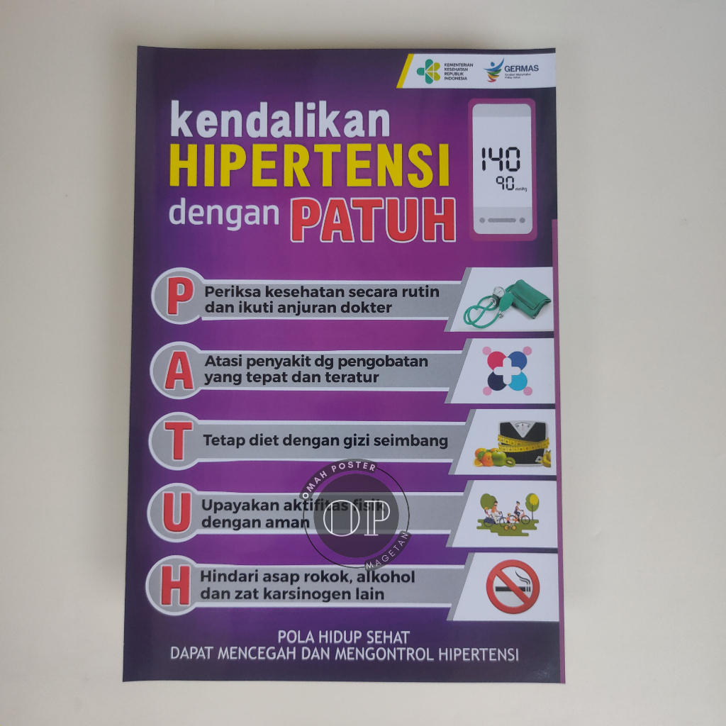 Jual Poster Kendalikan Hipertensi dengan Patuh - Poster Lansia PTM ...