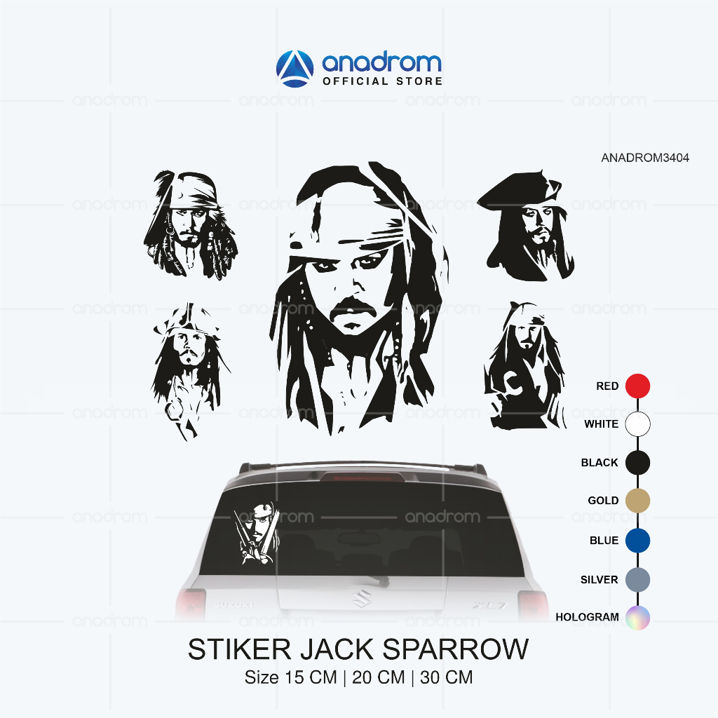 Jual Stiker Jack Sparrow | Stiker Kaca Mobil | Stiker Motor | Anadrom ...