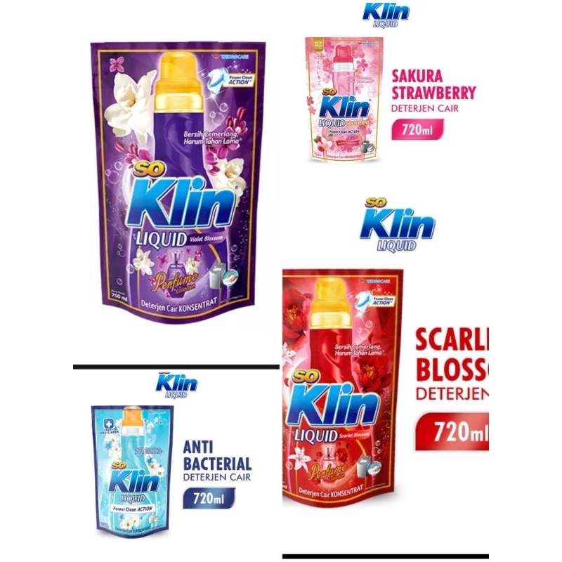 Jual SoKlin Cair So Klin Detergent cair 720ml 720 ml | Shopee Indonesia