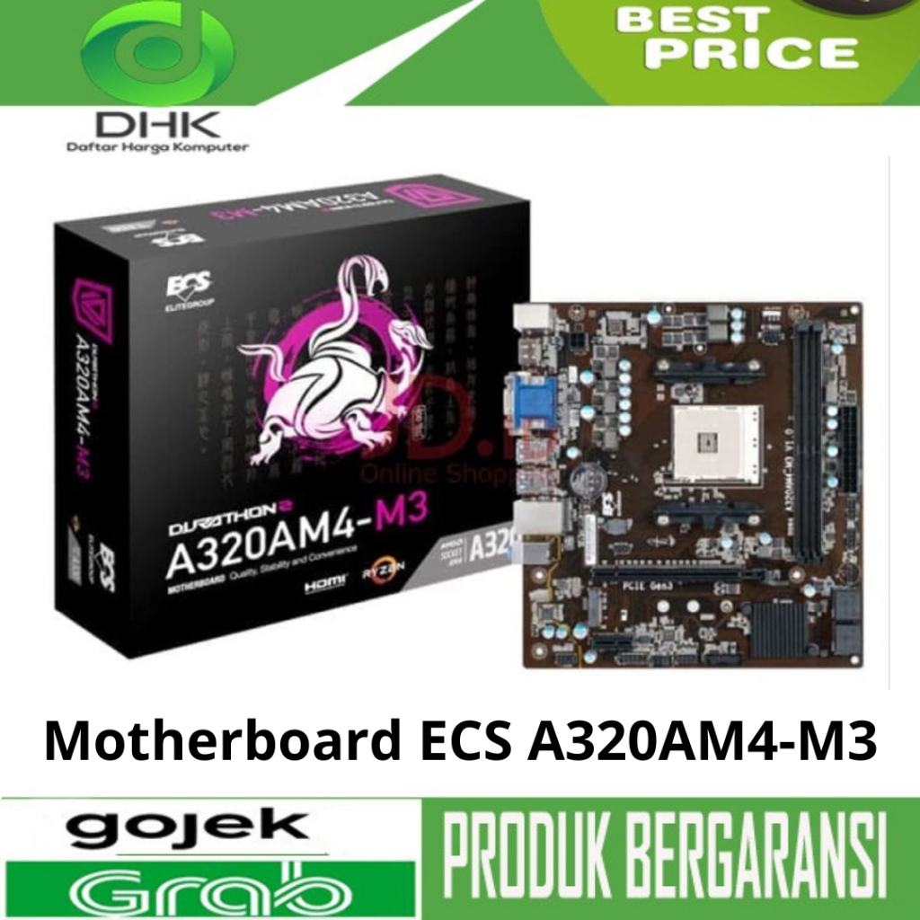 Jual Motherboard ECS A320AM4-M3 - A320 AM4 | Shopee Indonesia