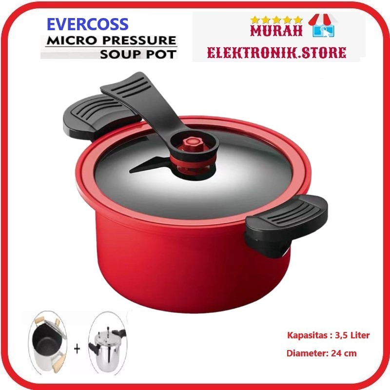 Jual Panci Presto Teflon Totipotent Micro Pressure Cooker Pot 3.5L Anti Lengket | Shopee Indonesia
