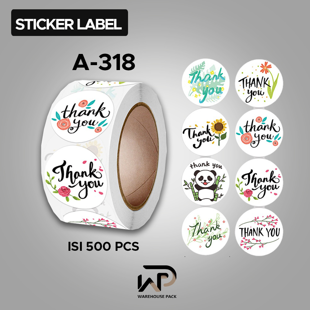 Jual 1 roll (500 pcs) Stiker Label Tulisan Thank You For Your Order ...