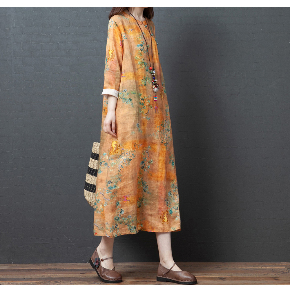 Jual LC310 Floral Summer Dress Motif Bunga Fashion Retro | Shopee Indonesia