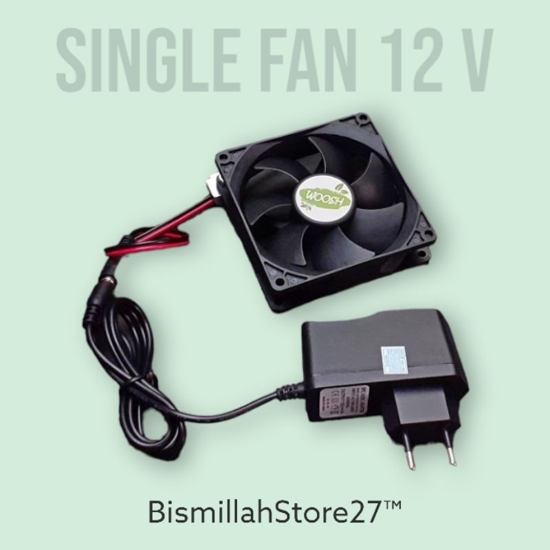 Jual Kipas pendingin Single Fan 8x8cm + Adaptor 12v | Shopee Indonesia