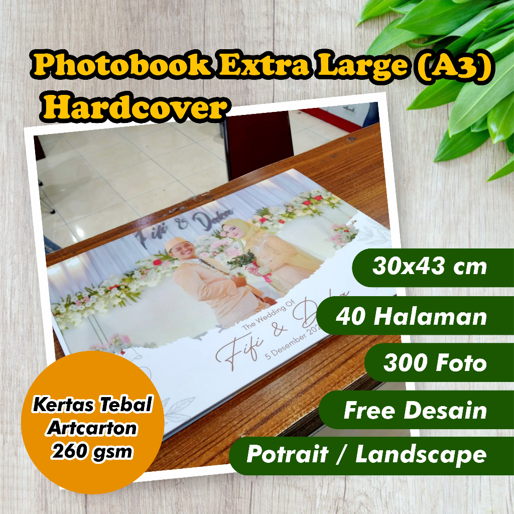 Jual Photobook XL / A3 (40 hal) - 300 FOTO - 30 x 43 cm - Hardcover ...