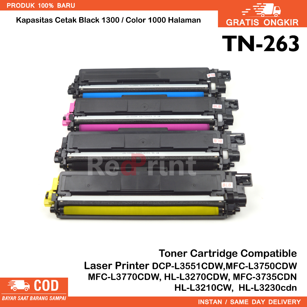 Jual Toner Cartridge Compatible TN263 Printer DCP-L3551CDW, MFC ...