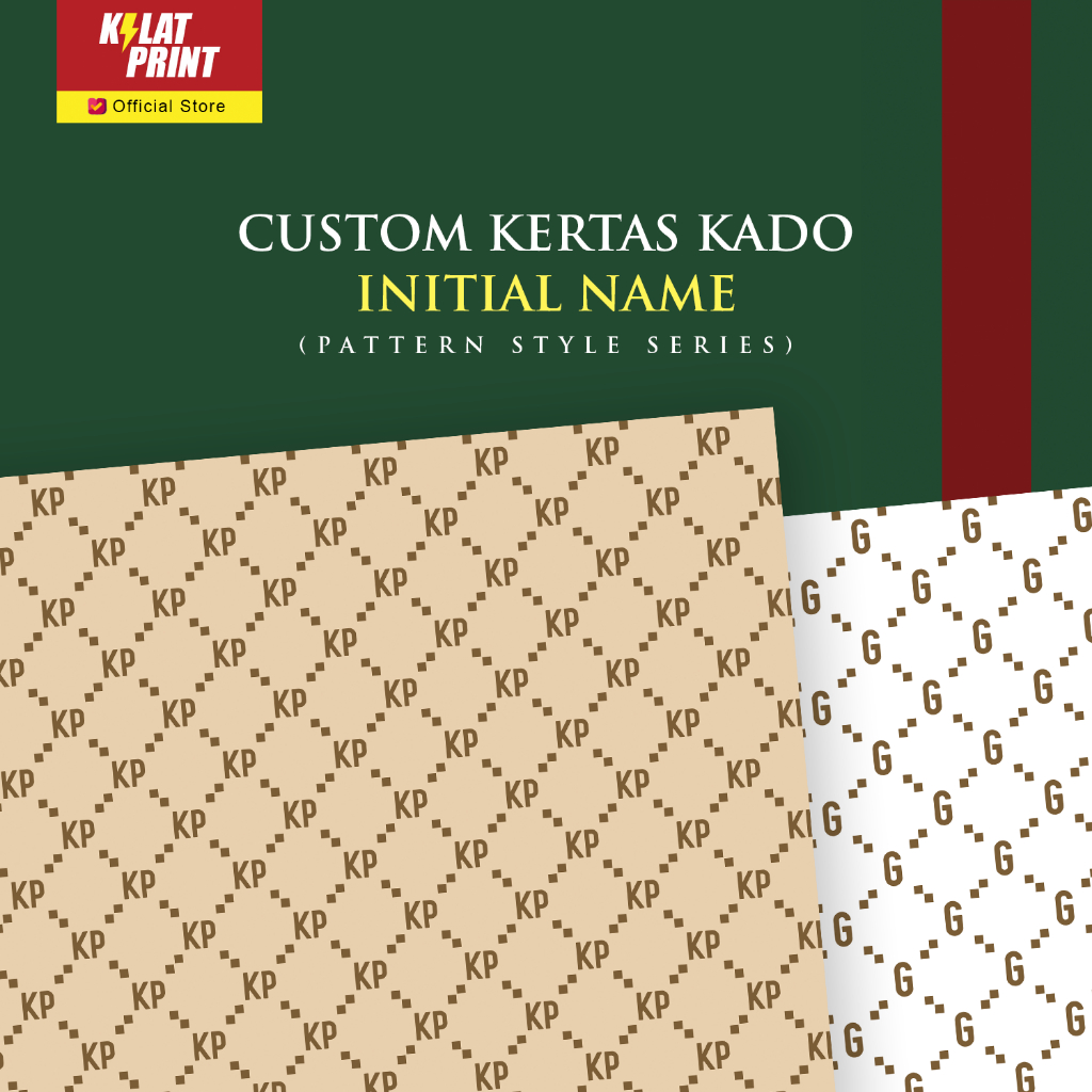 Jual Kertas Kado Custom Initial Inisial Nama Huruf Pattern | Shopee ...