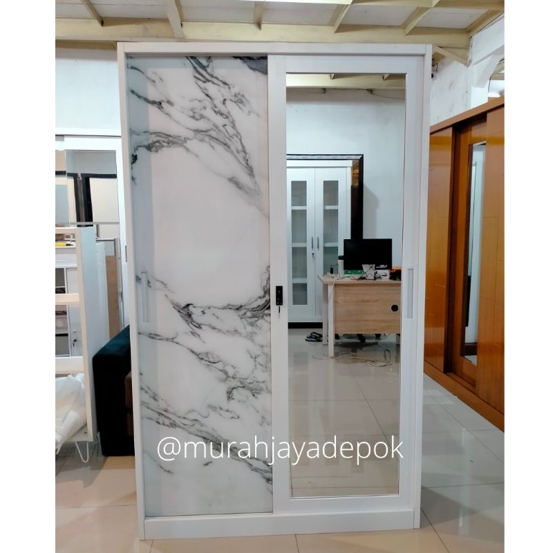 Jual LEMARI BESI 2 PINTU SLIDING/LEMARI PAKAIAN BESI | Shopee Indonesia