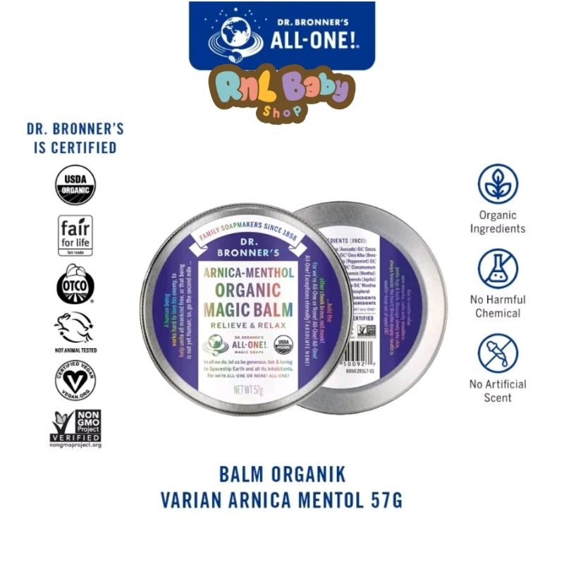 Jual Dr.Bronner's Organic Magic Balm Arnica-Menthol Rub 57 gr | Shopee ...