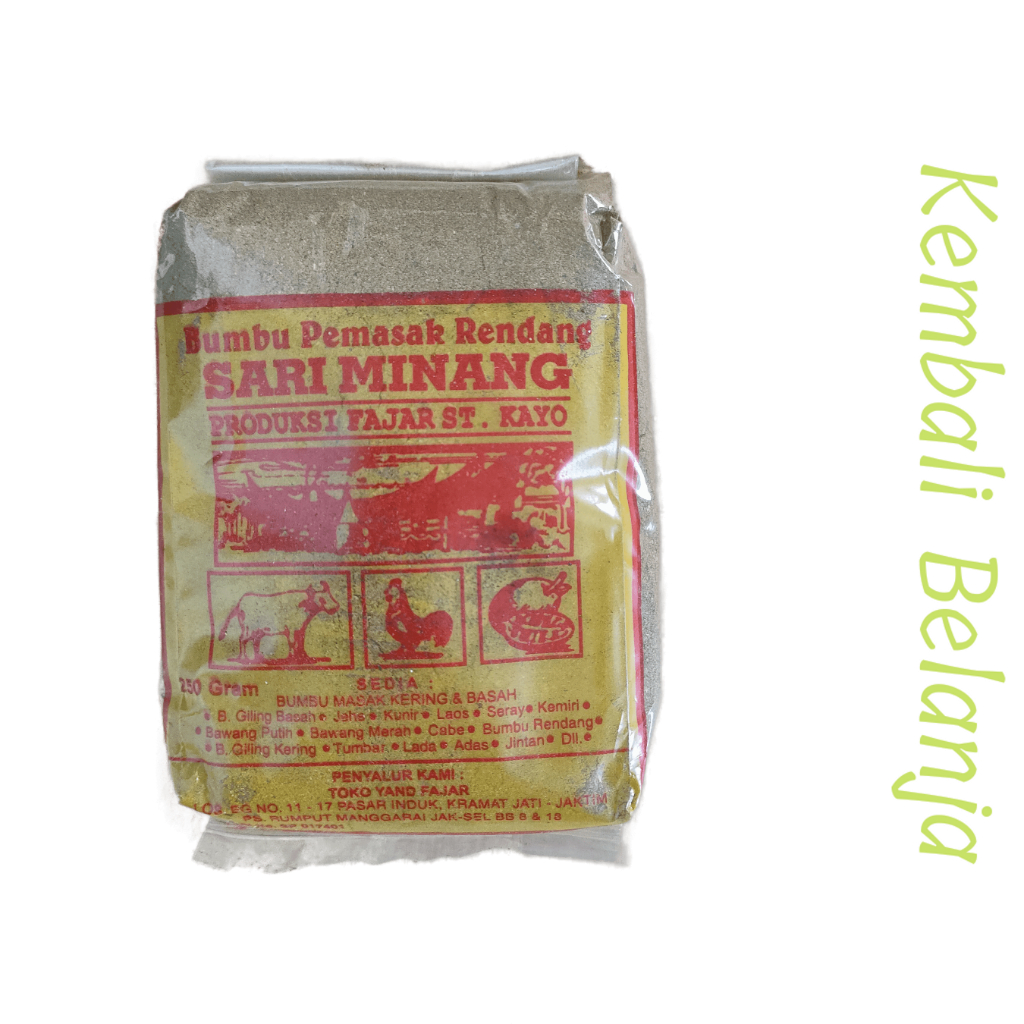 Jual Bumbu Rendang Sari Minang 250 Gram/ Bumbu Rendang Bubuk/ Bumbu ...