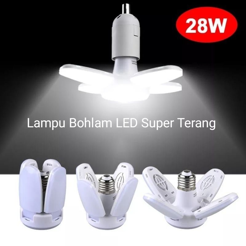 Jual Lampu Bohlam Lipat Mini LED E27 28w Folding Fan Mini Blade Bulb ...