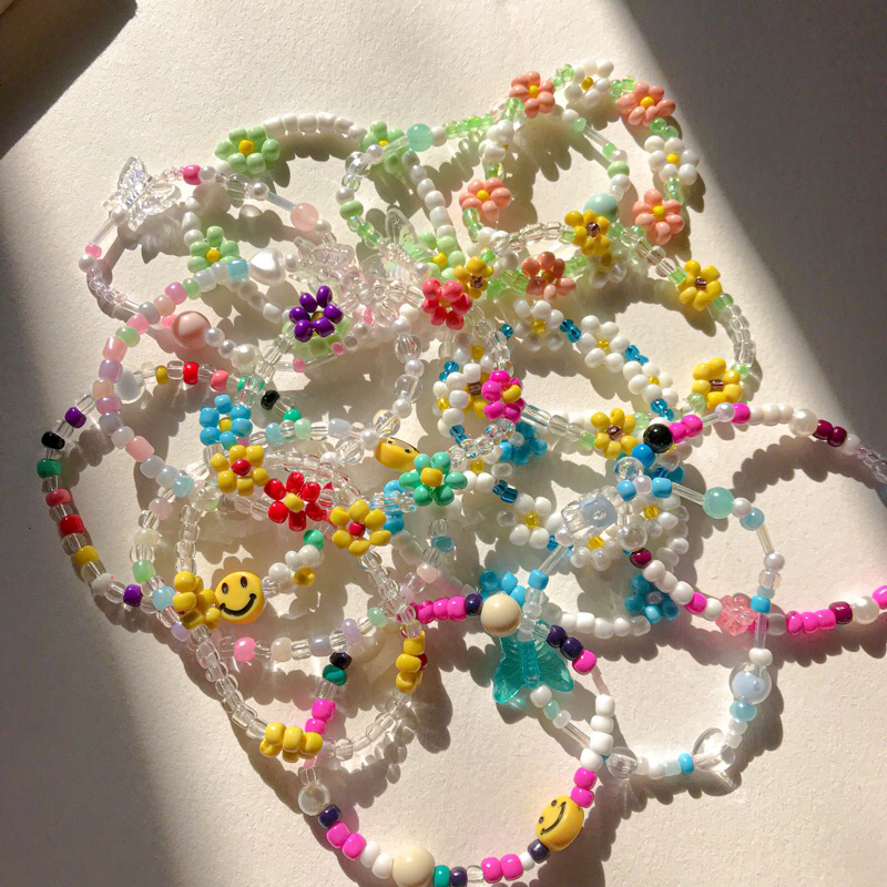 Jual daisy beads bracelet/gelang manik bunga daisy (BISA CUSTOM ...