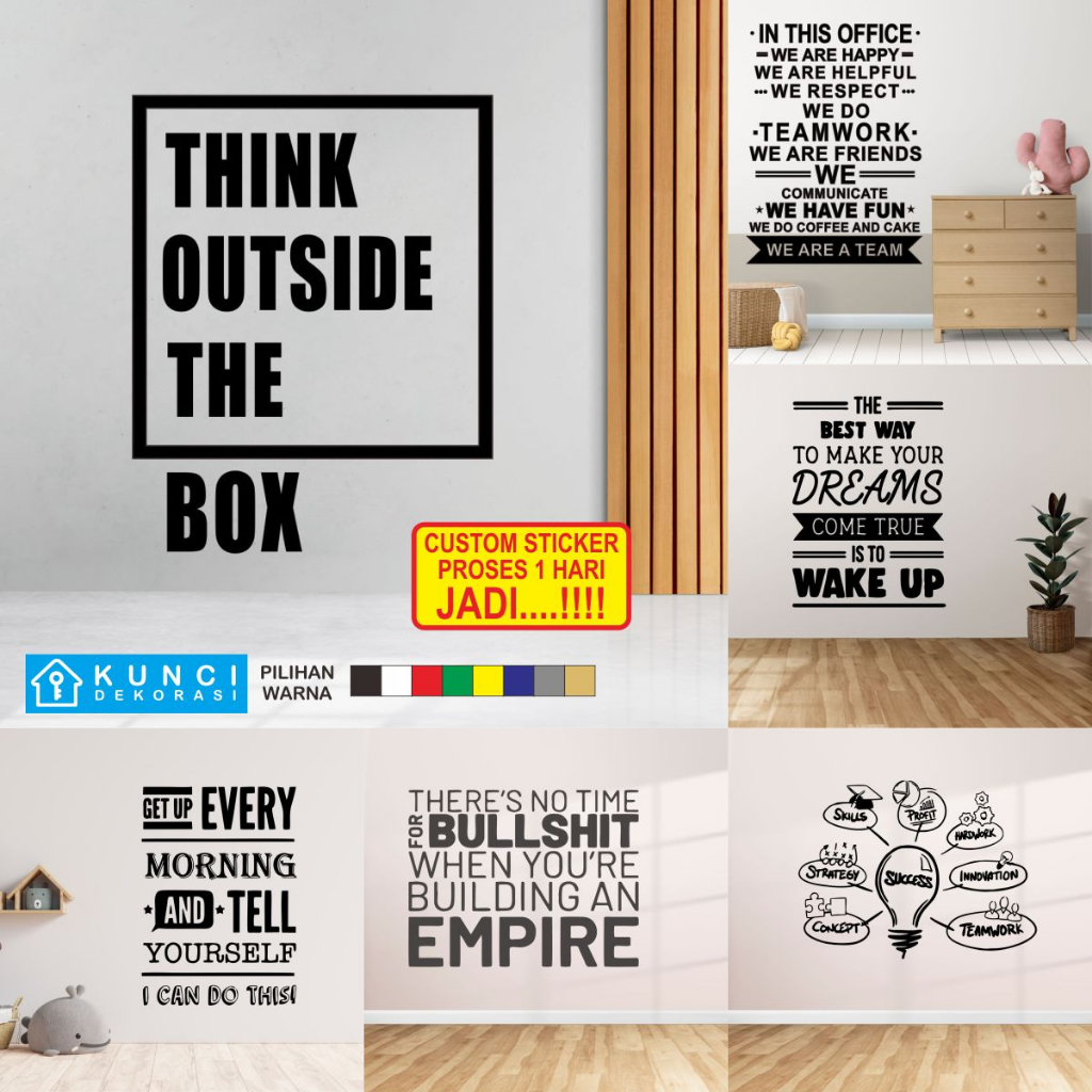 Jual Stiker Dinding Wall Sticker Kaca Quote Kata Motivasi Ruang Kantor ...