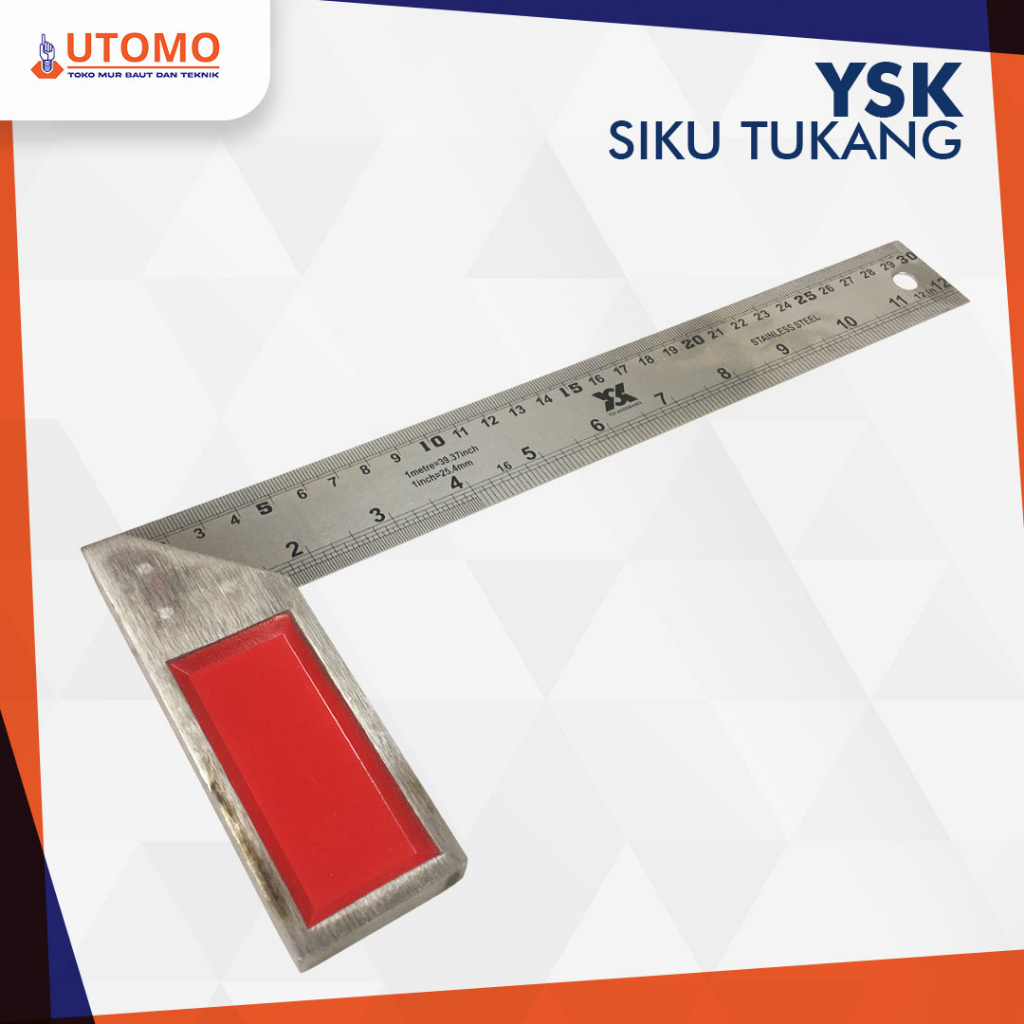 Jual Penggaris Siku Tukang 30 cm - Siku Meter Sudut 12 Inch | Shopee ...