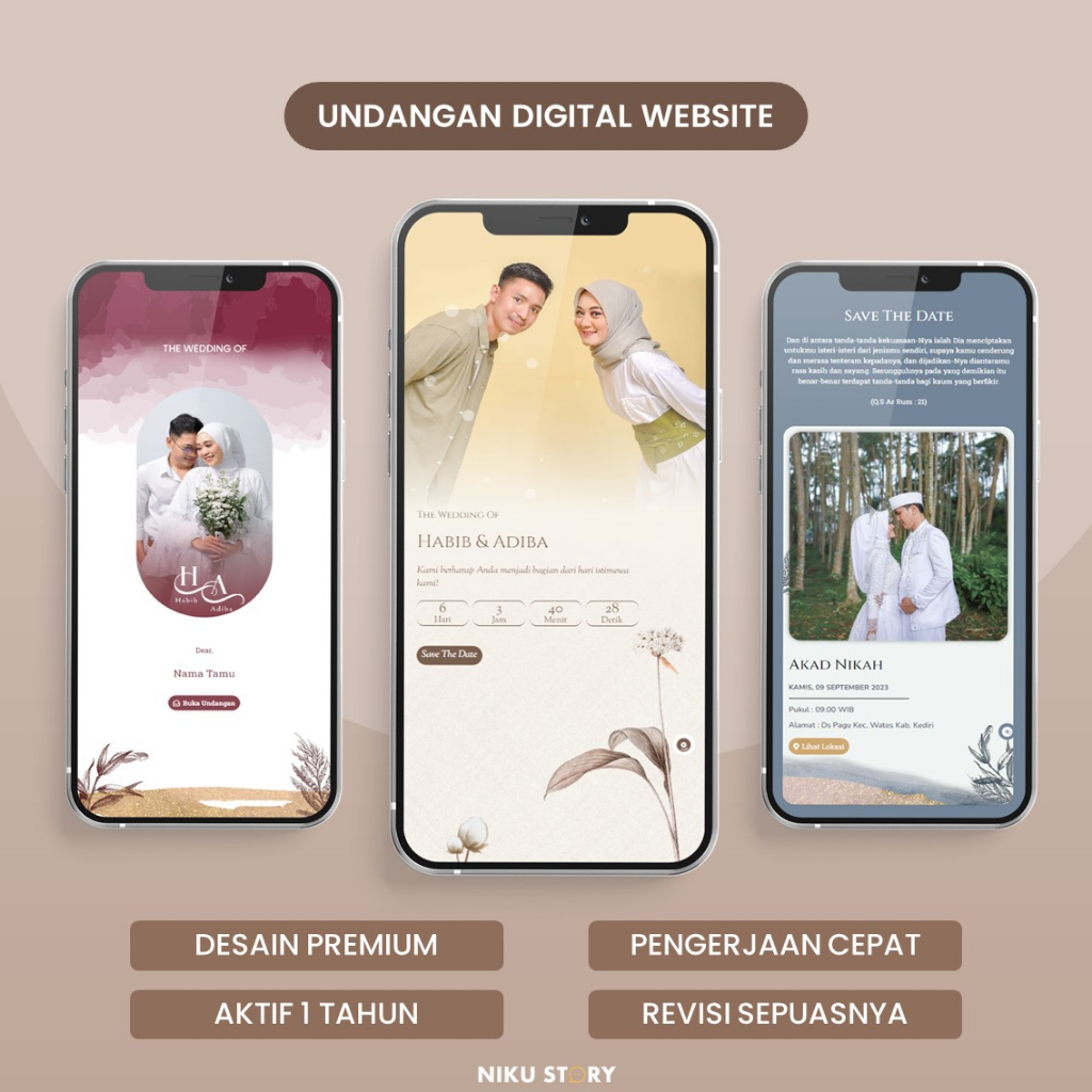 Jual Undangan Digital Website Pernikahan Premium | Undangan Digital Web ...
