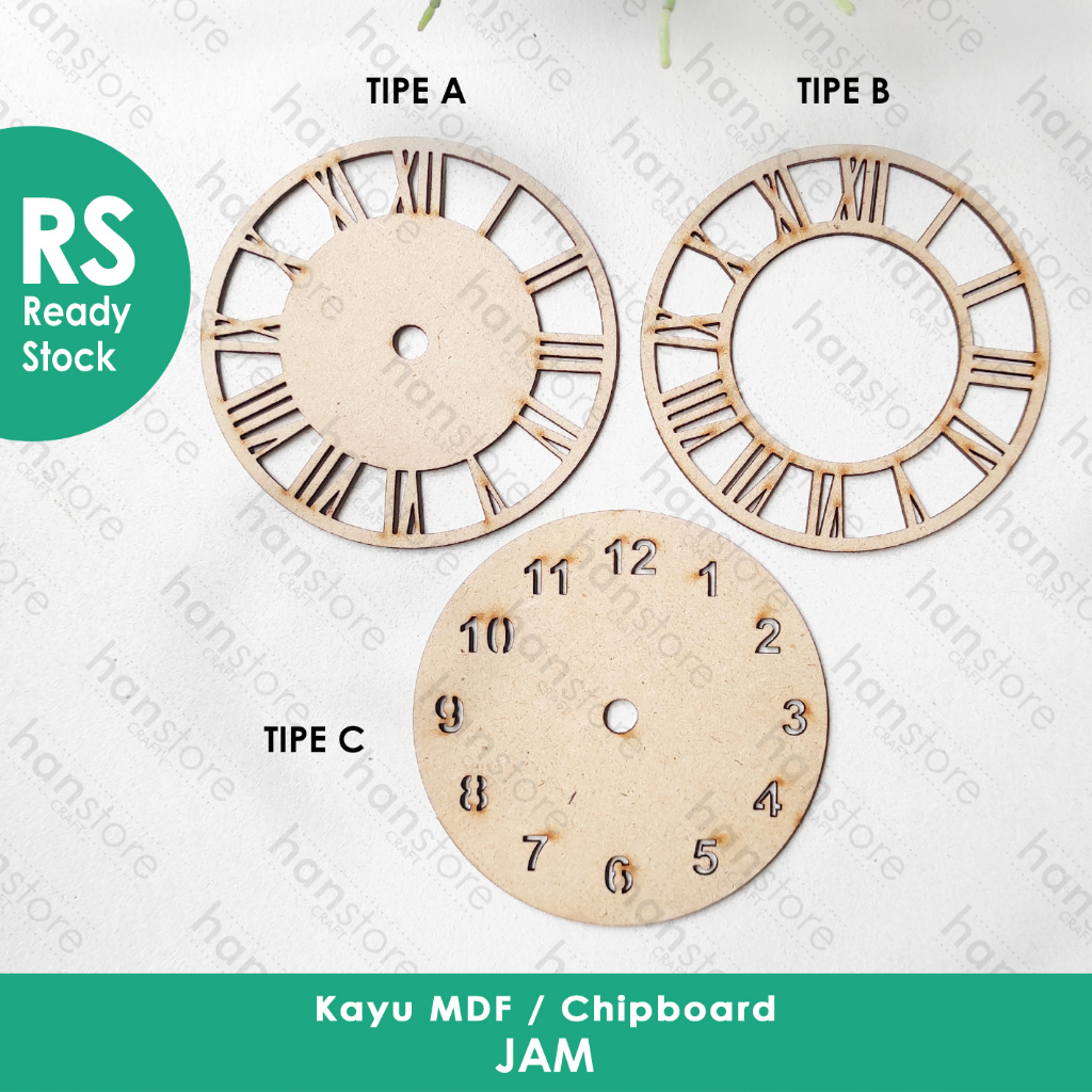 Jual RS 10 / 12 / 15 / 18 / 20 / 25 / 30 cm Chipboard Jam Scrapbook ...