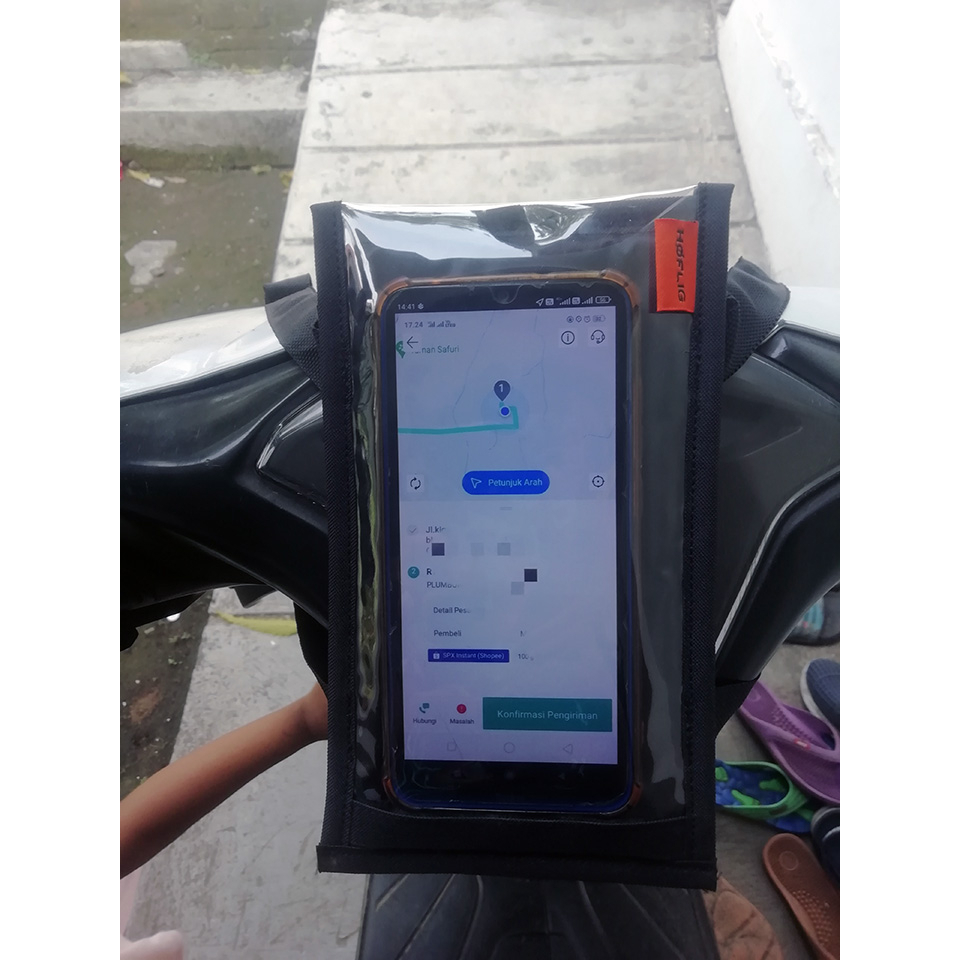 Jual Tas hp motor layar sentuh anti air tas ojol,motor bike holder motor gps | Shopee Indonesia