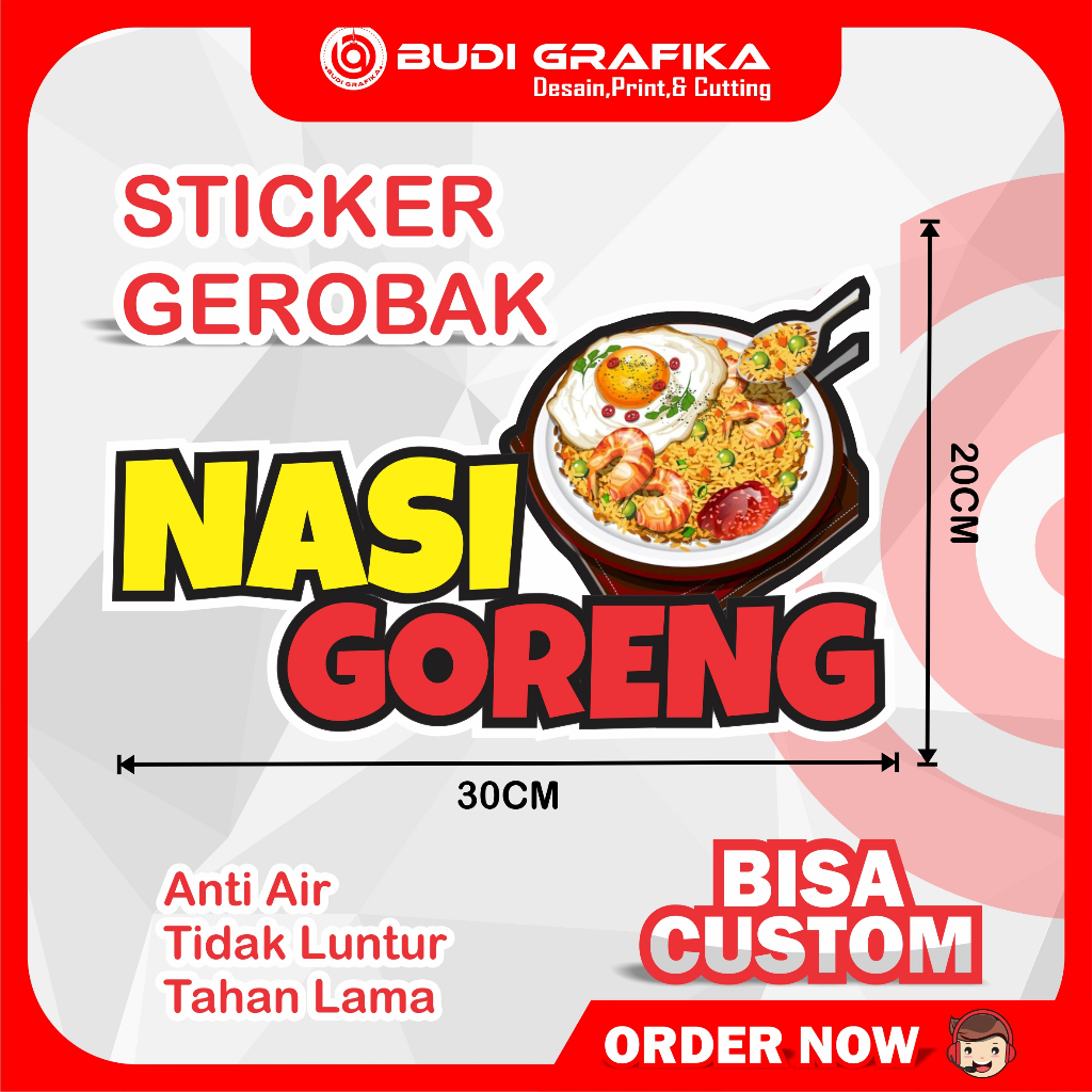 Jual Sticker Etalase Sticker Gerobak Sticker Nama Usaha Sticker Nasi ...