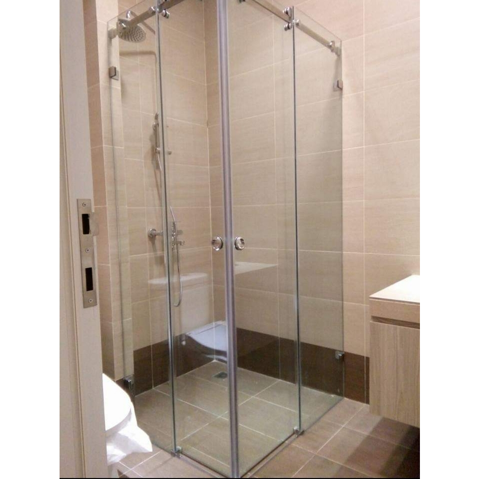 Jual Paket Double Sliding Shower Screen Complete Set Sudut Siku Tanpa ...