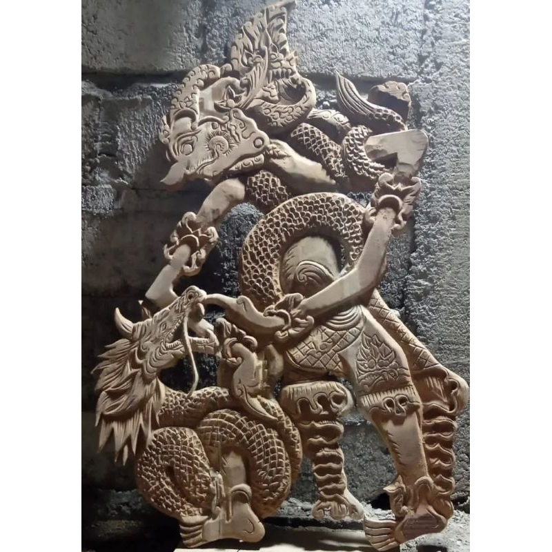 Jual Ukiran kayu BIMO SUCI wayang kayu Bima Suci ukiran wayang bima ...