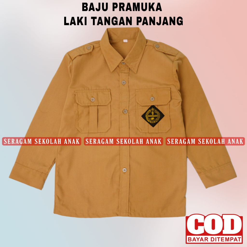 Jual Baju Pramuka laki Lengan Panjang Seragam Sekolah SD SMP SMA Pramuka Penggalang | Shopee ...