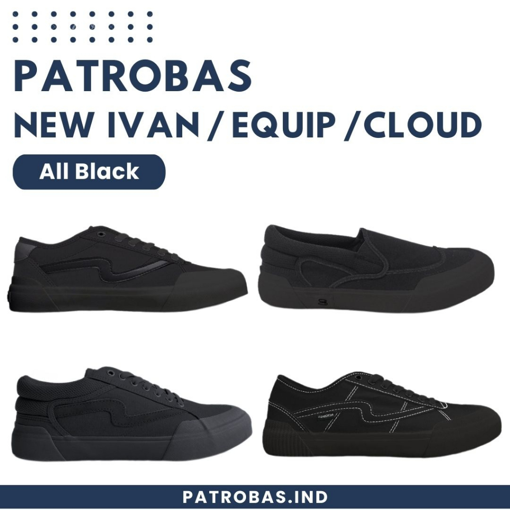 Jual Patrobas New Ivan / Equip / Coud / Slip On All Black Original ...