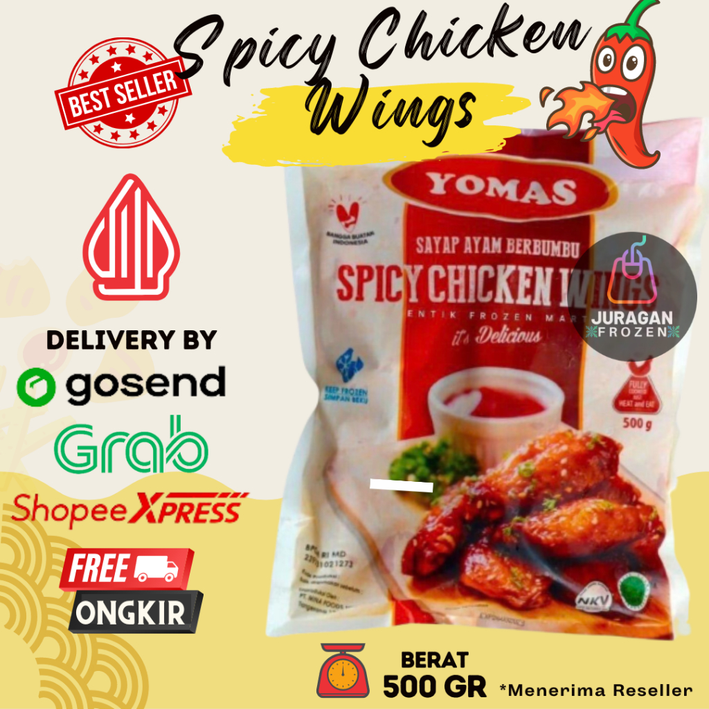 Jual YOMAS SPICY CHICKEN WINGS COATED CRISPY/SAYAP AYAM BERBUMBU ...