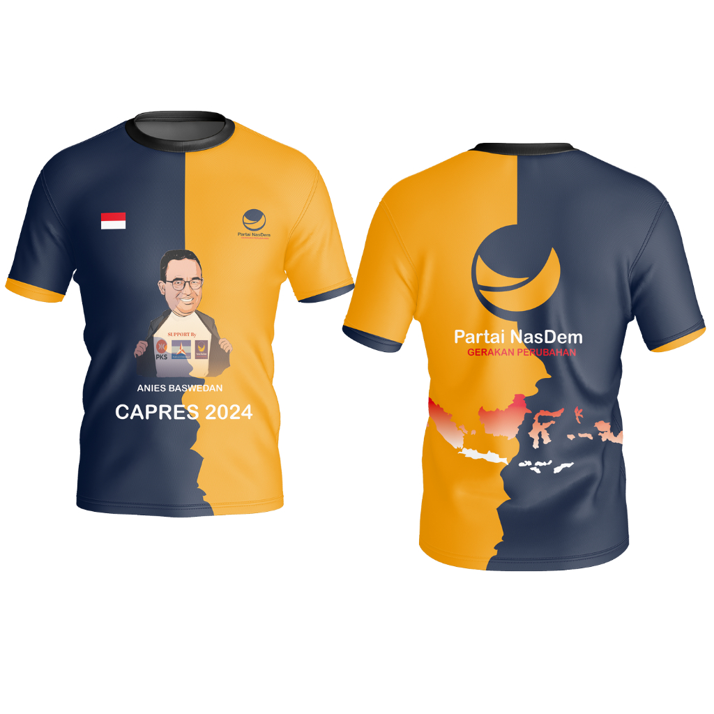 Jual baju kaos partai kaos nasdem baju anies baswedan capress 2024 ...