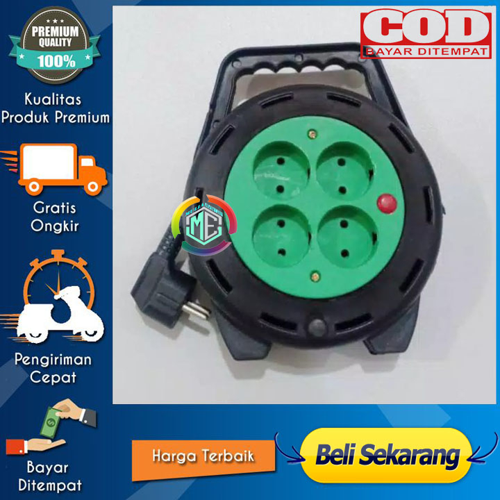 Jual BOSS Kabel Roll Box 10M 4 Lubang Stop Kontak Plus Saklar ON OFF Colokan Listrik Multisocket ...