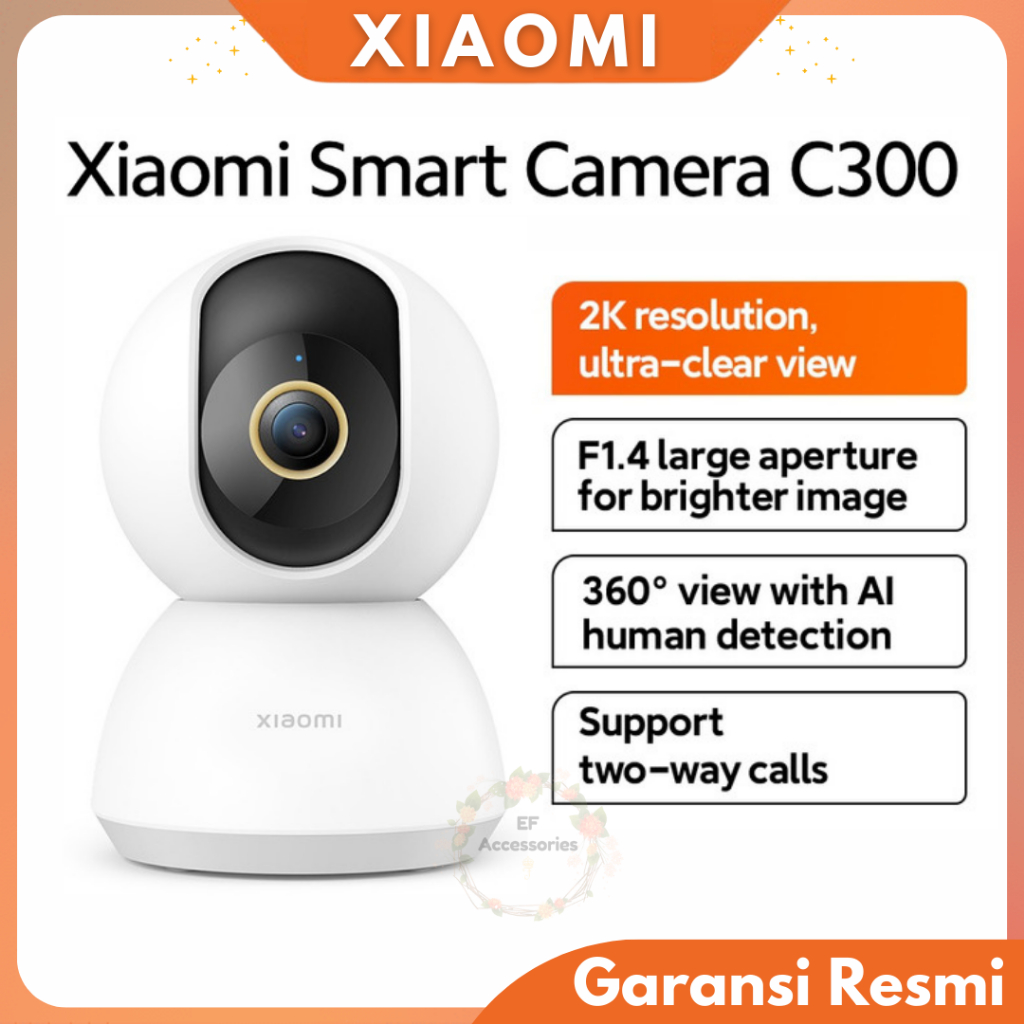 Jual CCTV XIAOMI SMART CAMERA C300 2K ULTRA CLEAR HD 3MP F1.4 AI HUMAN ...