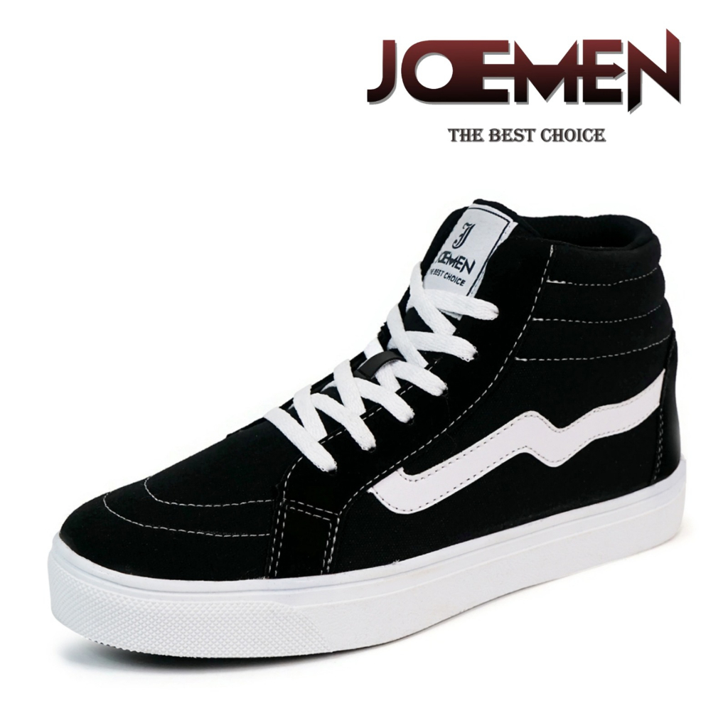 Jual Sepatu Sneakers Joemen J 91 High Black White Natural Original 100% ...