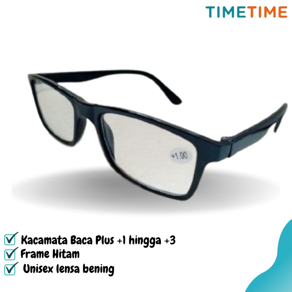 Jual Kacamata Plus Kacamata Baca Frame Kotak Kaca mata Rabun Dekat ...