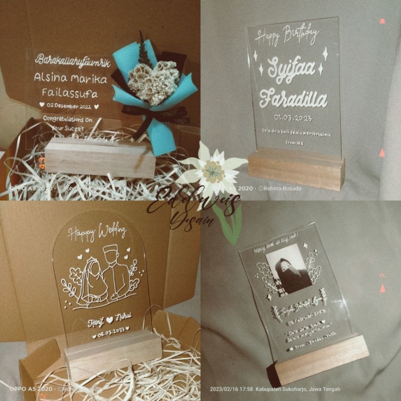 Jual Akrilik Lettering Custom Kado Wisuda Kado Ultah Kado Nikah Kado ...