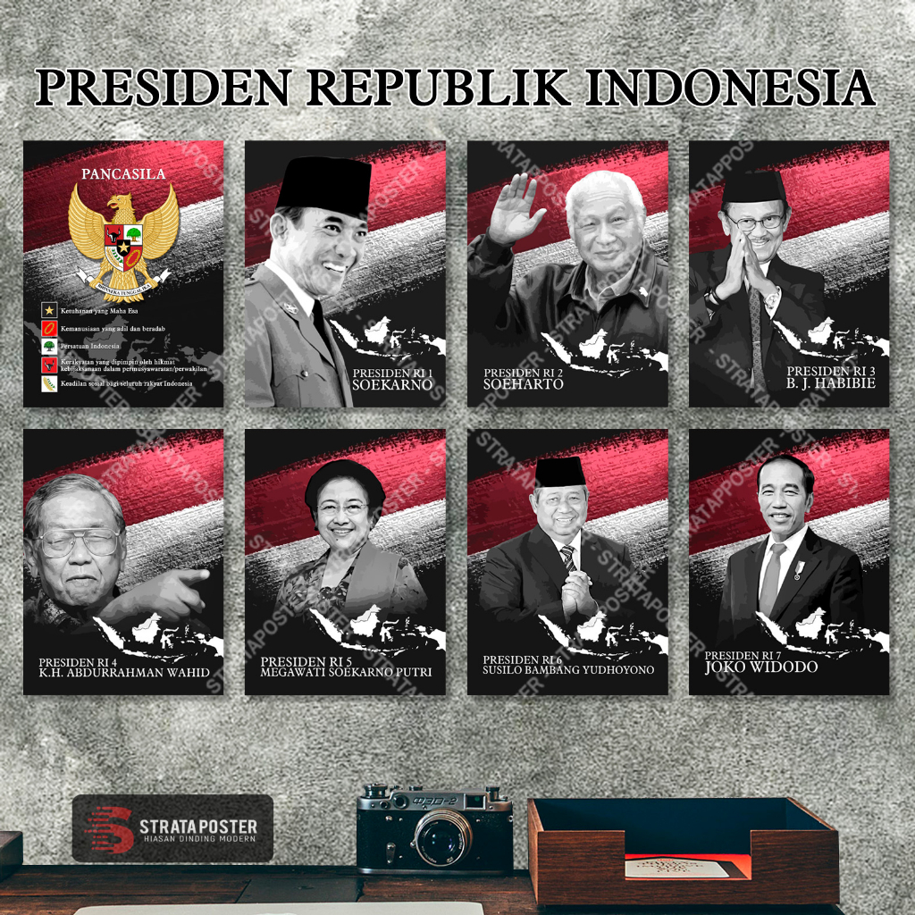 Jual Poster Presiden Indonesia Hiasan dinding foto presiden ri | Shopee ...