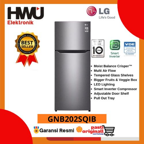 Jual LG GNB202SQIB Kulkas 2 Pintu 202L/187L 2 Door Refrigerator GN ...