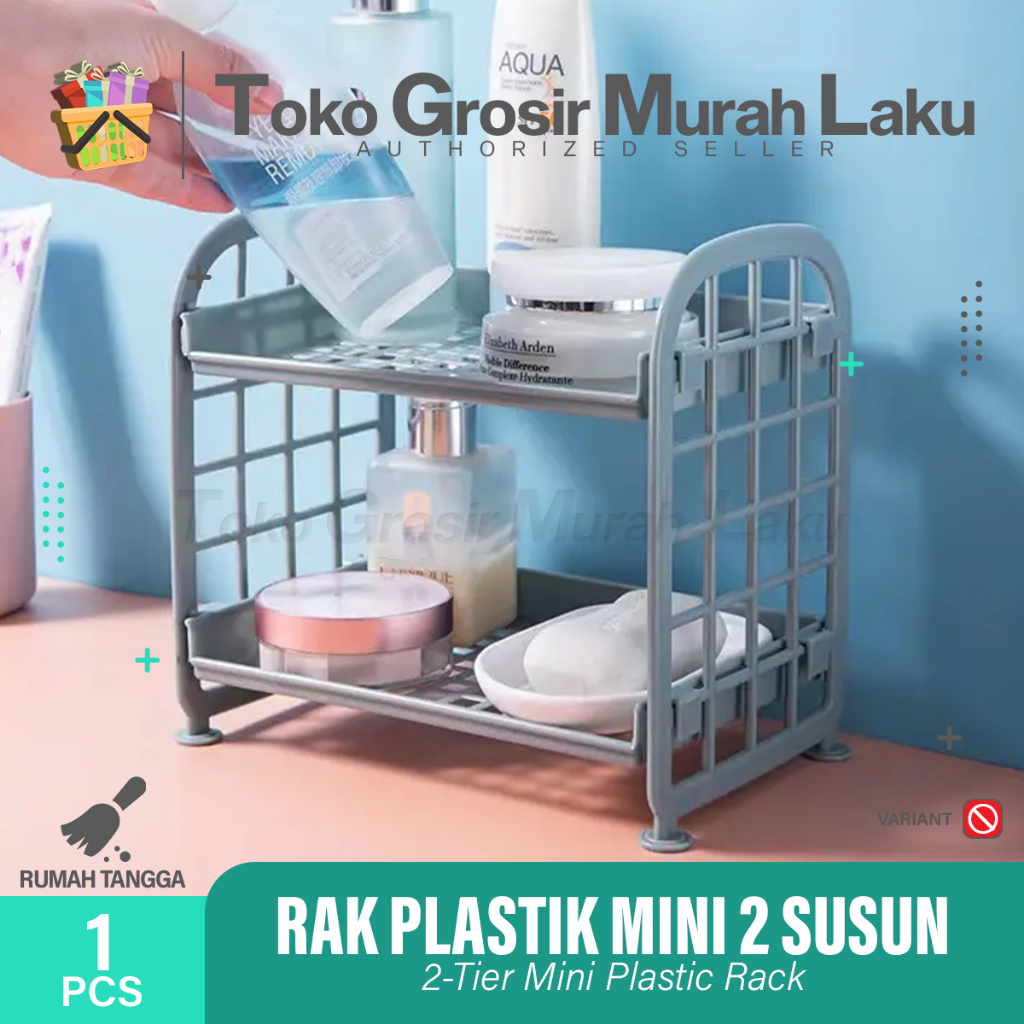 Jual RAK SUSUN PLASTIK 2 TINGKAT / RAK SUSUN MINI PORTABLE MULTI FUNGSI ...