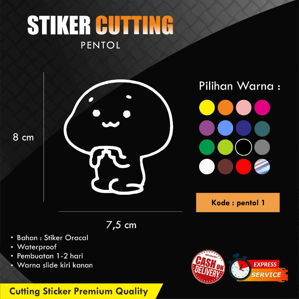 Jual Stiker PENTOL / Stiker motor mobil / Cutting stiker / Cutting nama ...