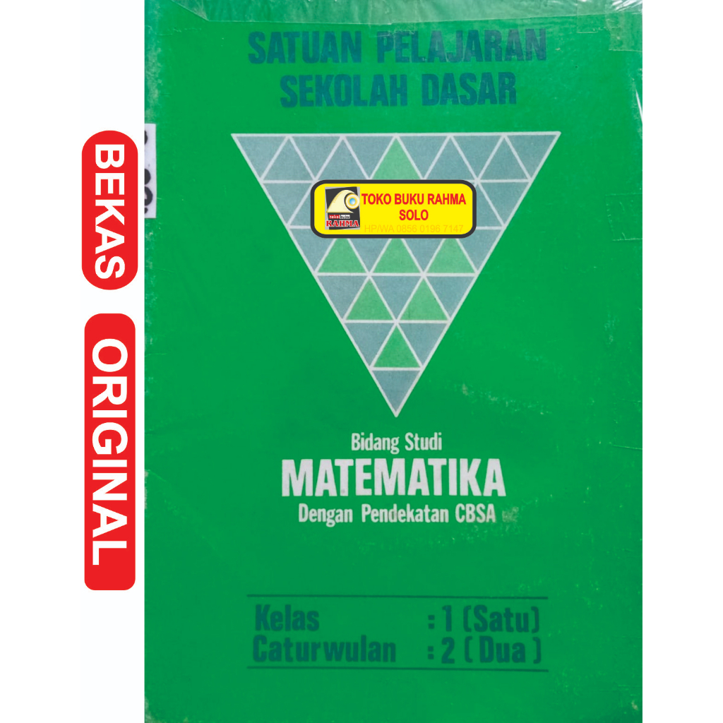Jual Satuan Pelajaran Sekolah Dasar Bidang SD Matematika Dengan Pendekatan CBSA kelas 1 ...
